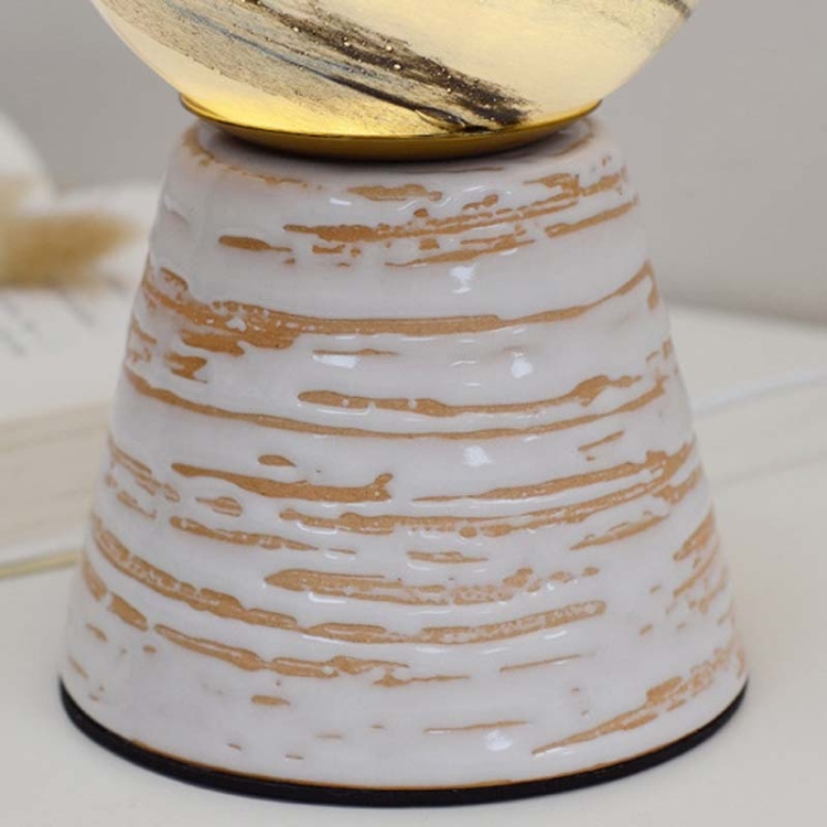 크리 에이 티브 세라믹 행성 램프 따뜻한 장식 달 램프 생일 선물 침실 침대 옆 테이블 램프 전원 조광기 스위치 Usb