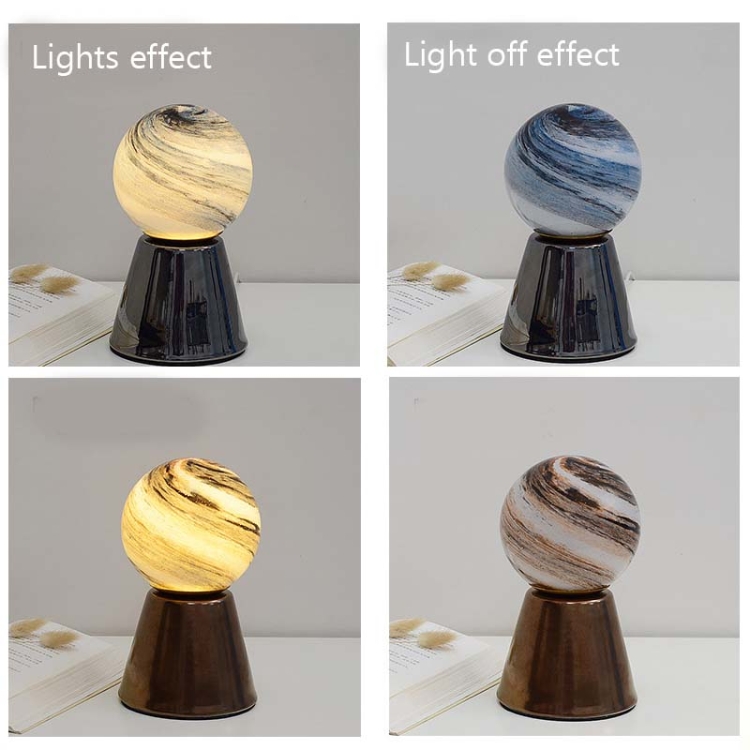 크리 에이 티브 세라믹 플래닛 램프 따뜻한 장식 달 램프 생일 선물 침실 침대 옆 테이블 램프 전원 조광기 스위치 Usb