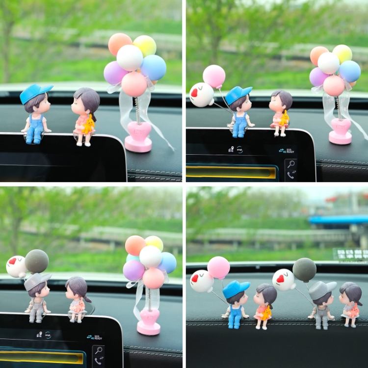 자동차 장식 사랑스러운 키스 커플 인형 색상 회색 커플 풍선 봄 풍선