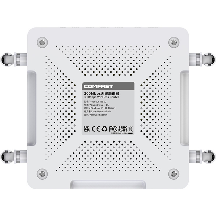 COMFAST CF-N1 V2 300Mbps WIFI4 Wireless Router mit 1 WAN + 4 Lan RJ45 ...