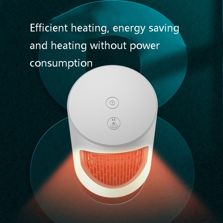 Home Office Can Shake Head Heater Desktop Mini Heater, EU Plug(Pearl White)