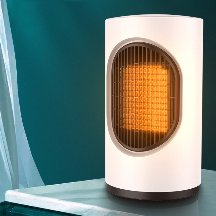 Home Office Can Shake Head Heater Desktop Mini Heater, EU Plug(Pearl White)