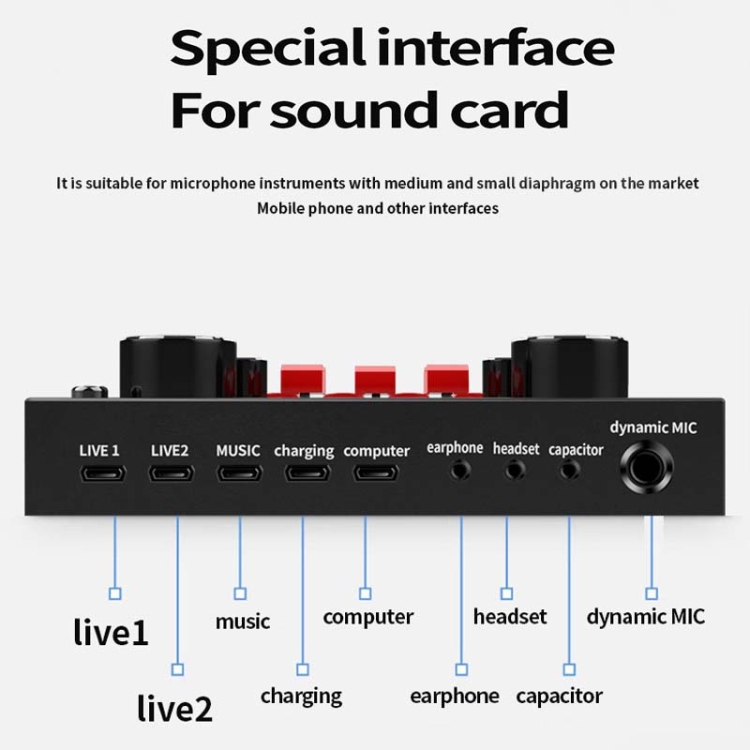 V8S Sound Card Mobile Phone Computer Anchor Live K Song Recording ...