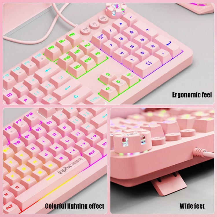 Inphic V920 Gaming Mechanical Blue Axis Wired Keyboard, Cable Length: 1 ...