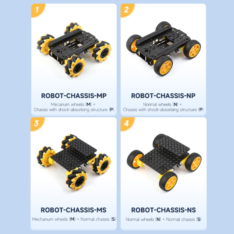 Waveshare Smart Mobile Robot Chassis Kit, Chassis:With Shock-absorbing ...