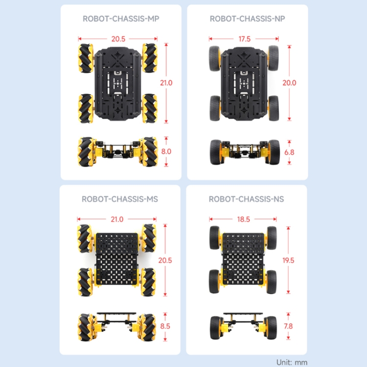 Waveshare Smart Mobile Robot Chassis Kit, Chassis:With Shock-absorbing ...