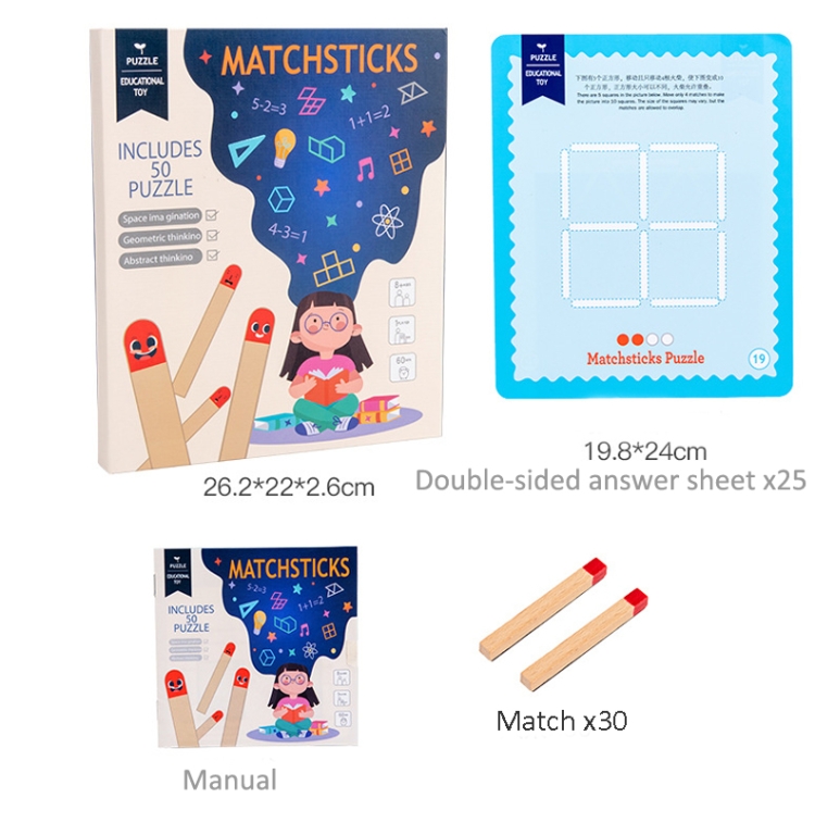 Children Mathematical Thinking Training Matchsticks Puzzle Game ...