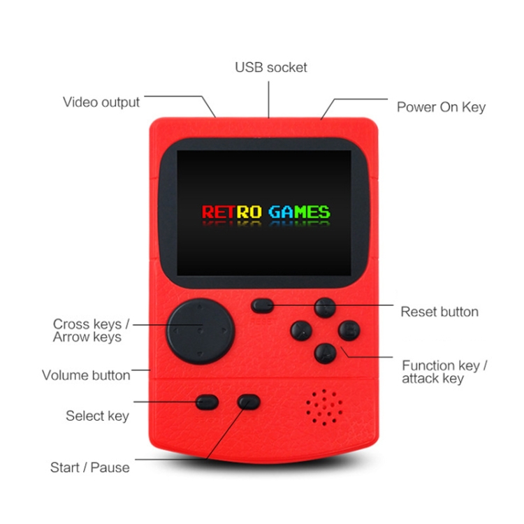 GC35 FC Nostalgic Classic Two-Player Battle Mini Handheld Game Console(Red)