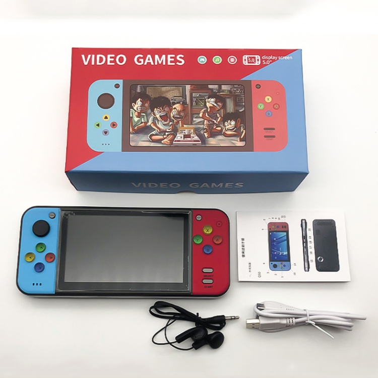 X11 5.1 inch Large-Screen Handheld Game Console 8G Memory Built-in 1000 ...