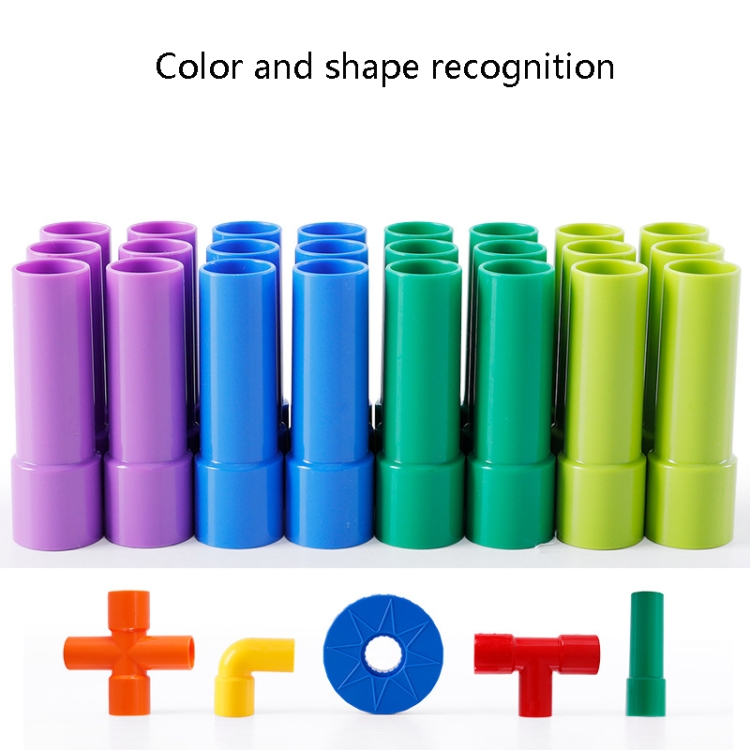 Children Educational Plastic Pipe Building Blocks Assembled Toy 72 PCS ...