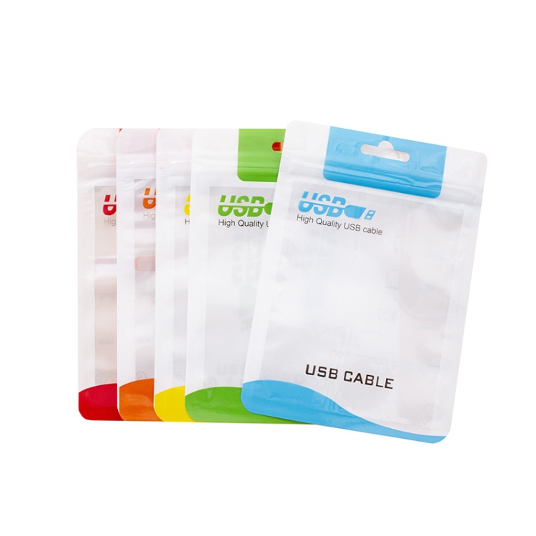 100 PCS Data Cable Packaging Bag ถุงซีลพลาสติก ขนาด 10.5x15ซม. (สีเหลือง)