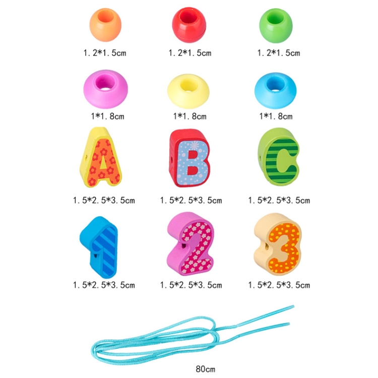 100 PCS / Set Letter+Traffic Children Stringing Threading Toys Early ...