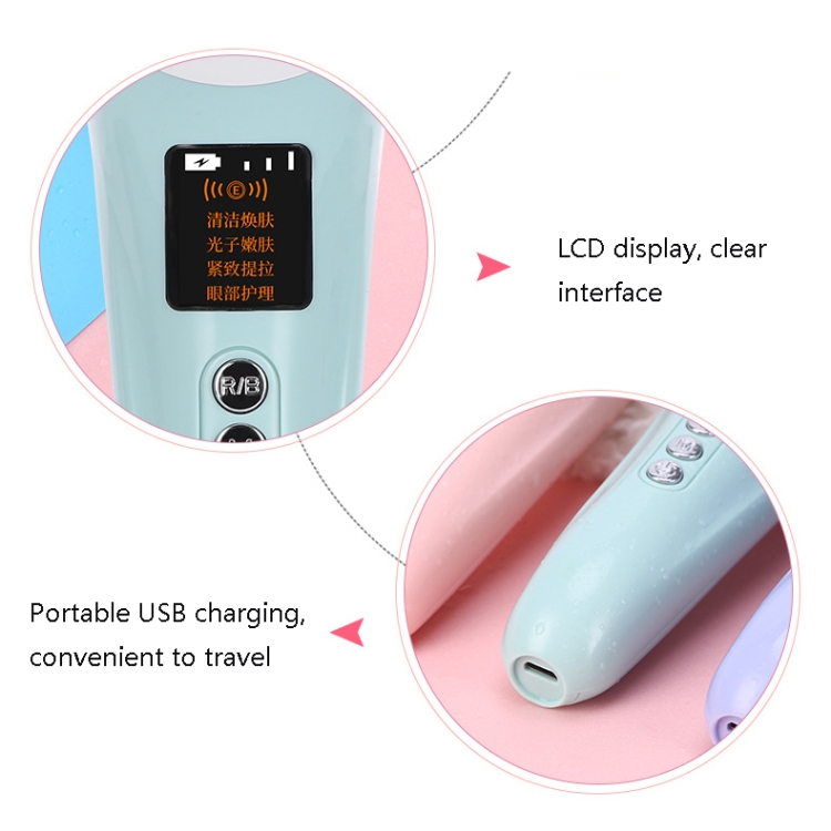 Facial Ultrasonic Iontophoresis Micro-Current Color Light Skin ...