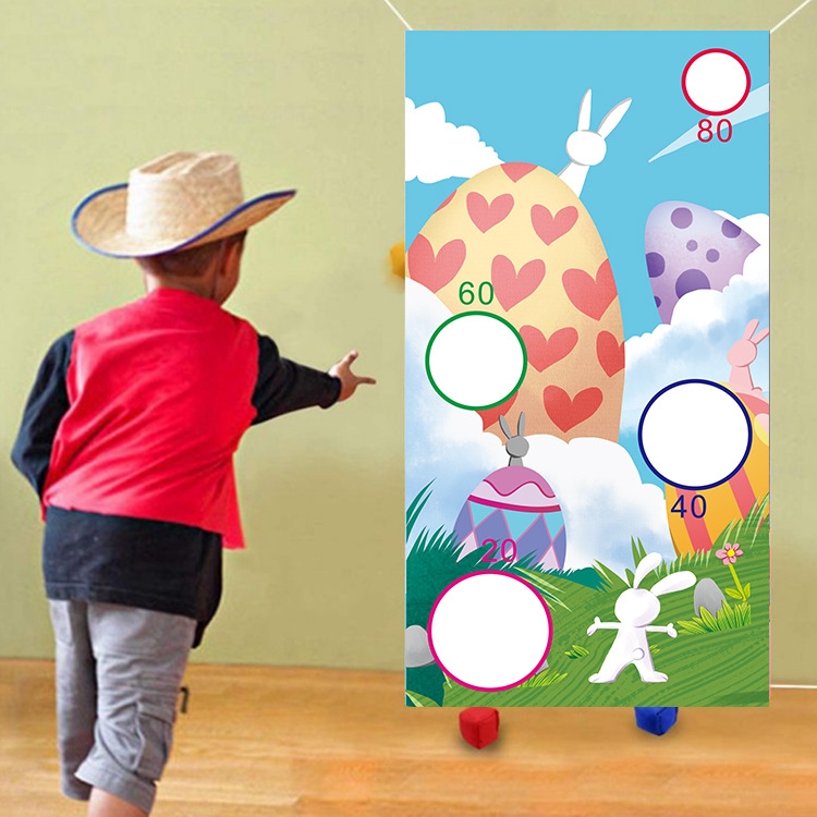 Easter Sandbag Projection Flag Bunny Egg Throwing Game Hanging Flag ...