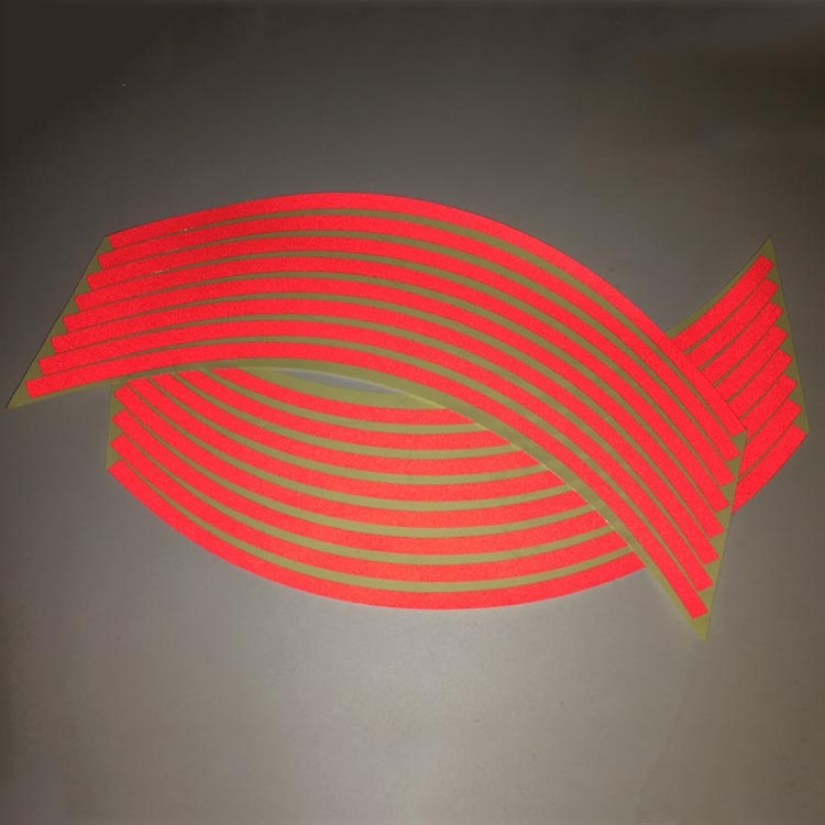 Motorcycle 18inch Wheel Stickers Modified Wheel Reflective Stickers(Red)