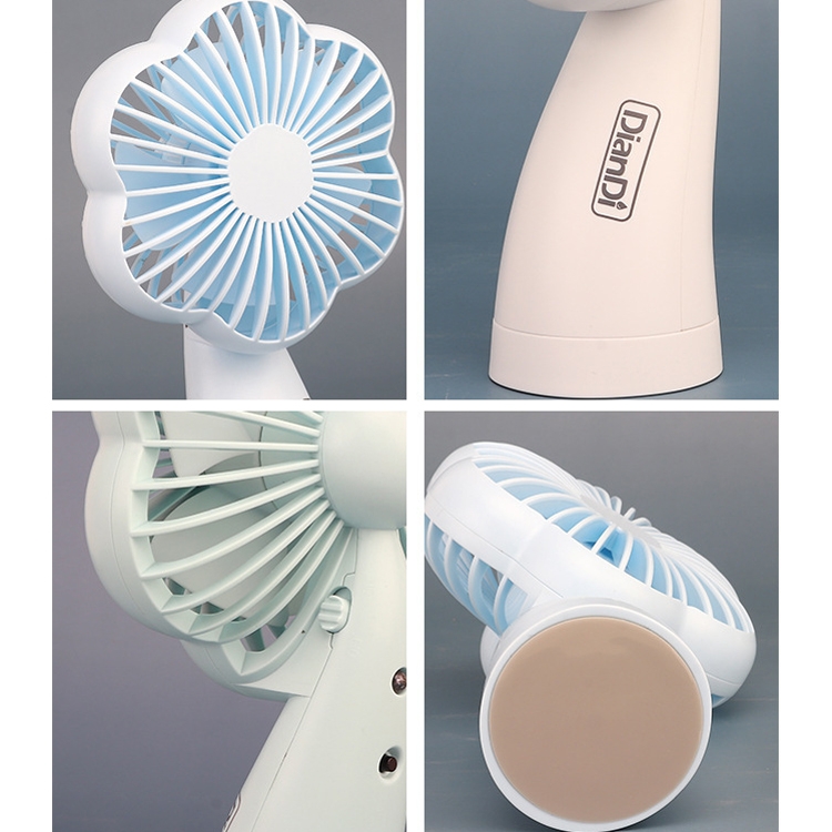 Diandi Light มินิพัดลม USB มือถือนักเรียนปิดเสียงพัดลมชาร์จบ้าน (สีฟ้า)
