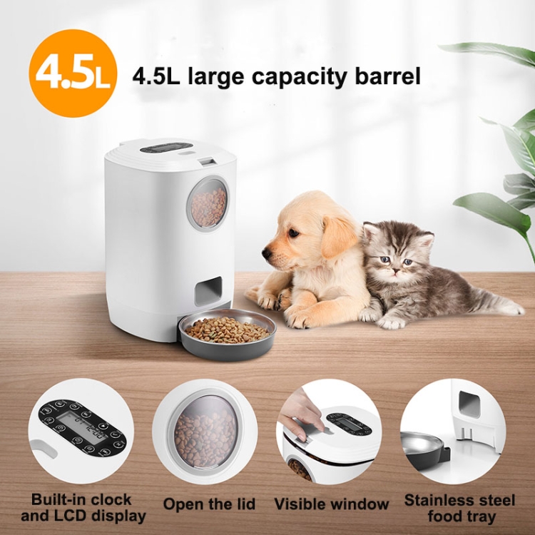 4.5L Smart Pet Cat Dog Bowl Food Automatic Dispenser Feeder With Timer ...