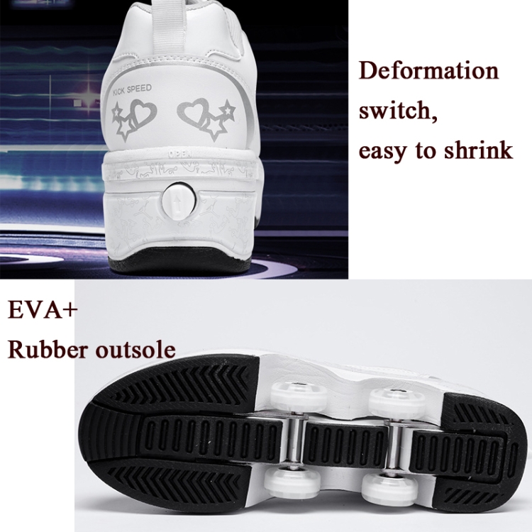 Two-Purpose Skating Shoes Deformation Shoes Double Row Rune Roller ...