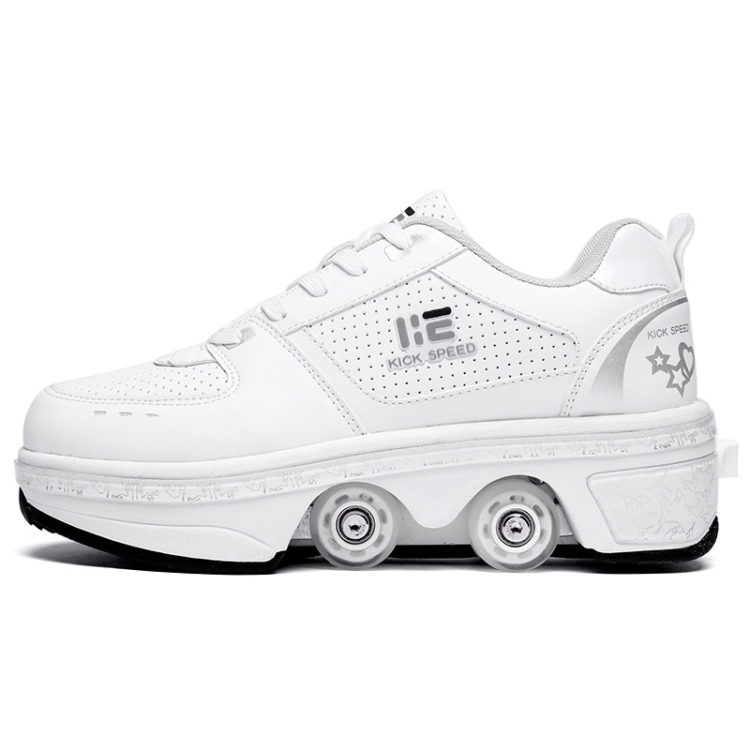 Two-Purpose Skating Shoes Deformation Shoes Double Row Rune Roller ...