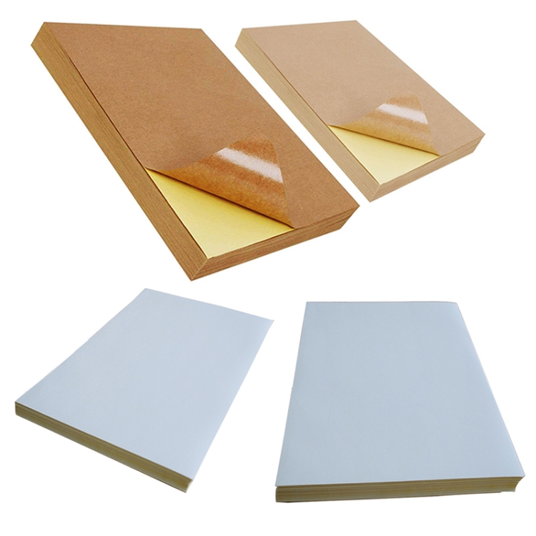 Gynp8081 100 Pcs 레이저 잉크젯 마크 스티커 A4 크래프트 종이 자체 접착 인쇄 용지 색상 어둠