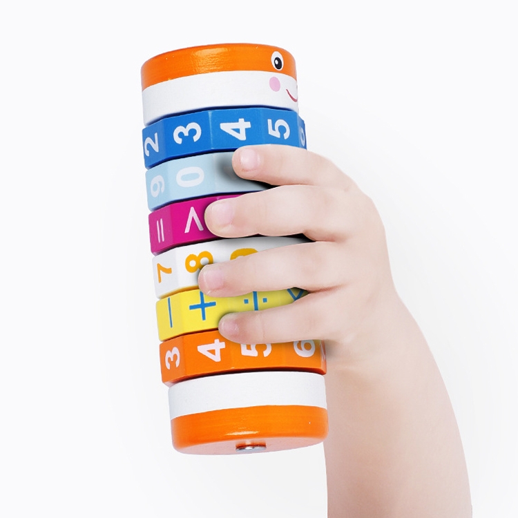 어린이 번호 퍼즐 산술 여러 가지 빛깔의 회전 샤프트 아기 조기 교육 나무 교육 어린이 스타일 실린더