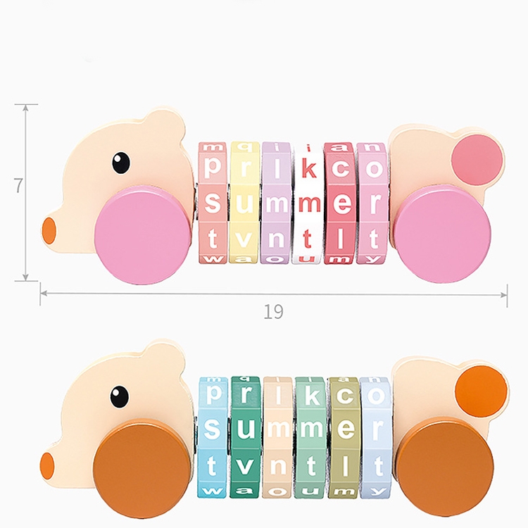 어린이 번호 퍼즐 산술 여러 가지 빛깔의 회전 샤프트 아기 조기 교육 나무 교육 어린이 스타일 곰 핑크