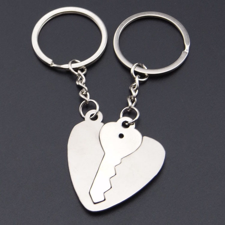 10 Pairs Metal Heart Key Lock Couple Keychain, Specification: H-130