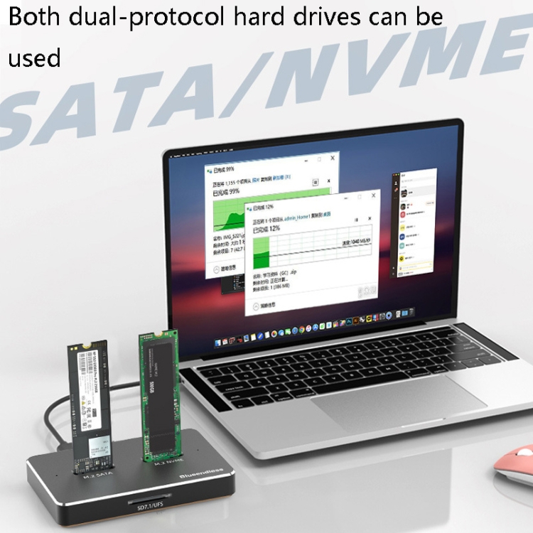 SD05 M.2 SATA / NVME Double-Disc Position SNS ฮาร์ดไดรฟ์ฐาน USB3.1 SSD ...