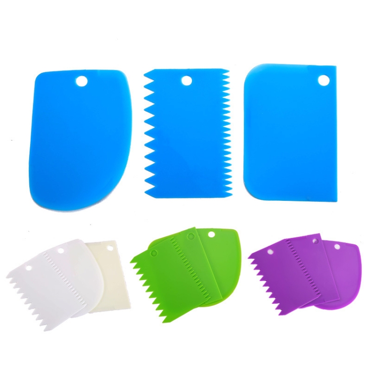 20 세트 플라스틱 케이크 스크레이퍼 버터 케이크와 초콜릿 슬라이스 스크레이퍼 흰색