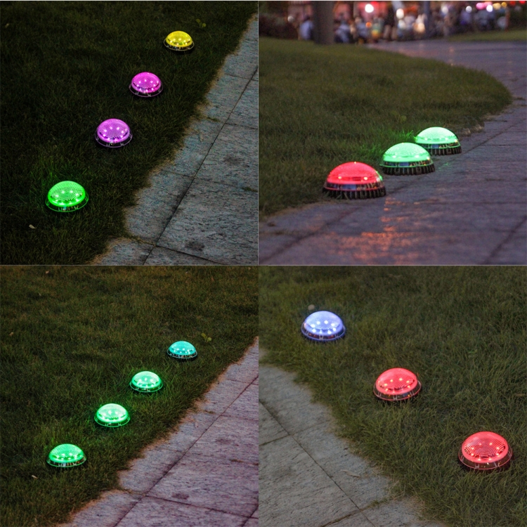 8 Led 태양 원형 지하 조명 야외 방수 잔디 계단 빛 밝은 색상 그라디언트 Rgb 빛