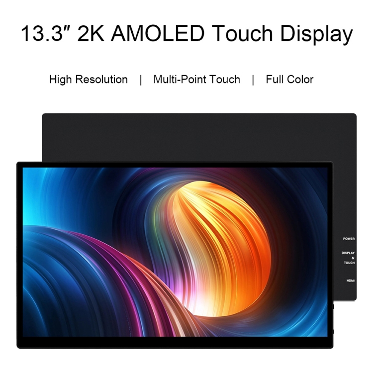 Waveshare 13.3 Inch 2K 2560×1440 HDMI/Type-C Display Interface AMOLED ...