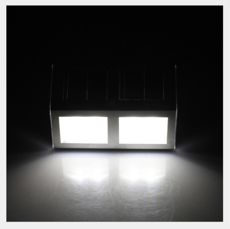 2 Led 태양 광 발전 광 센서 제어 Ip44 방수 Led 벽 램프 야외 파티오 야드 통로 정원 계단 단계 야간 보안 조명