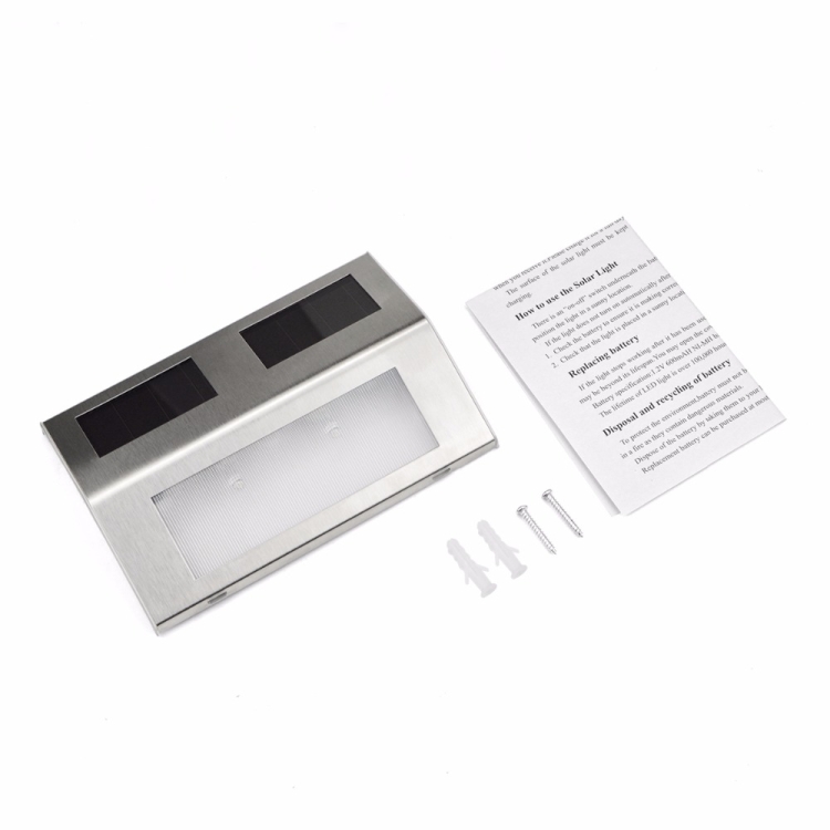 2 Led 태양 광 발전 광 센서 제어 Ip44 방수 Led 벽 램프 야외 파티오 야드 통로 정원 계단 단계 야간 보안 조명