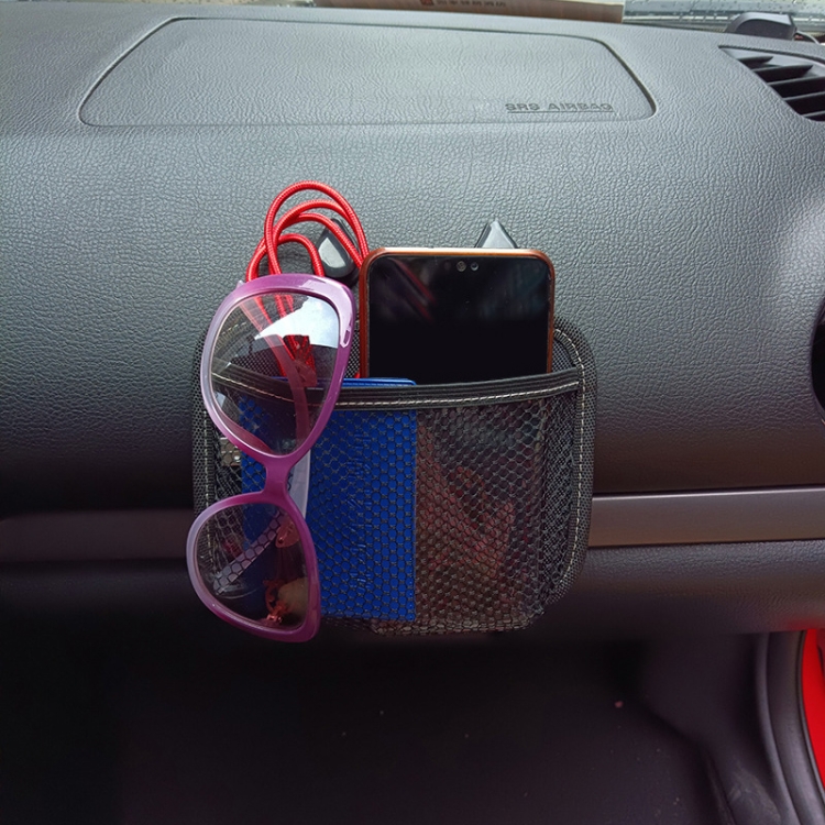 3 Pcs 자동차 휴대 전화 스토리지 그물 가방 유니버설 페이스트 자동차 의자 백 스토리지 가방 색상 검정색
