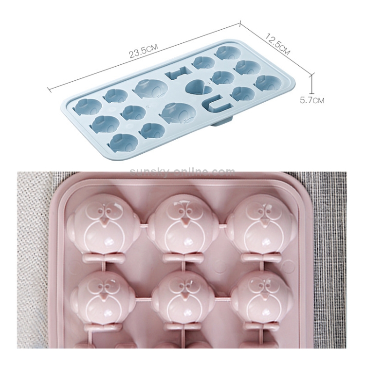 크리 에이 티브 Diy 홈 아이스크림 금형 얼음 격자 펭귄 모양 뚜껑 아이스 박스 보라색와 수제 아이스 큐브
