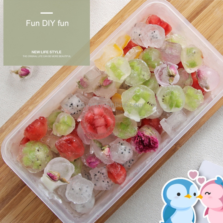 크리 에이 티브 Diy 홈 아이스크림 금형 얼음 격자 펭귄 모양 뚜껑 아이스 박스 보라색와 수제 아이스 큐브