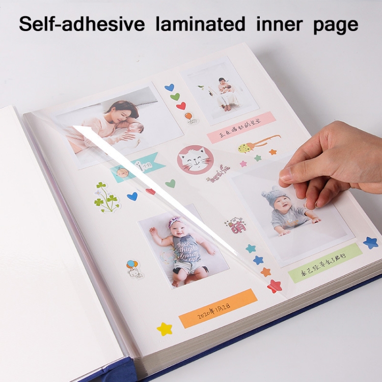 Large-Capacity Self-Adhesive Film-Covered Family Photo Album DIY Baby ...