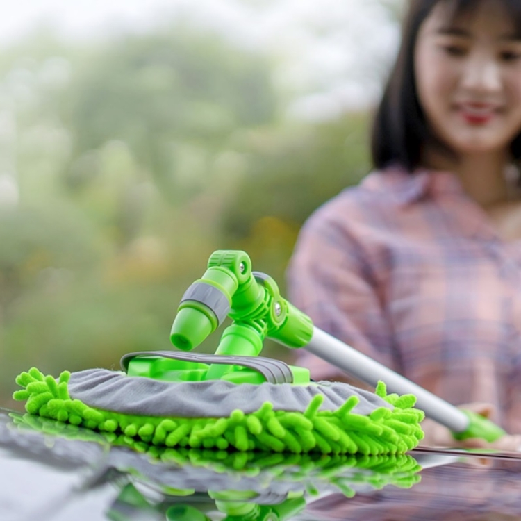 Soft Long-Handled Mop For Car Washing + Telescopic Hose Set, Style： Mop ...