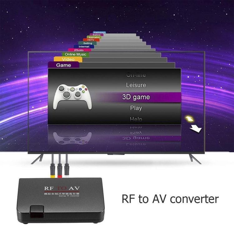 RF To AV Converter TV Channel Selector Channel Extender, Supports Full ...