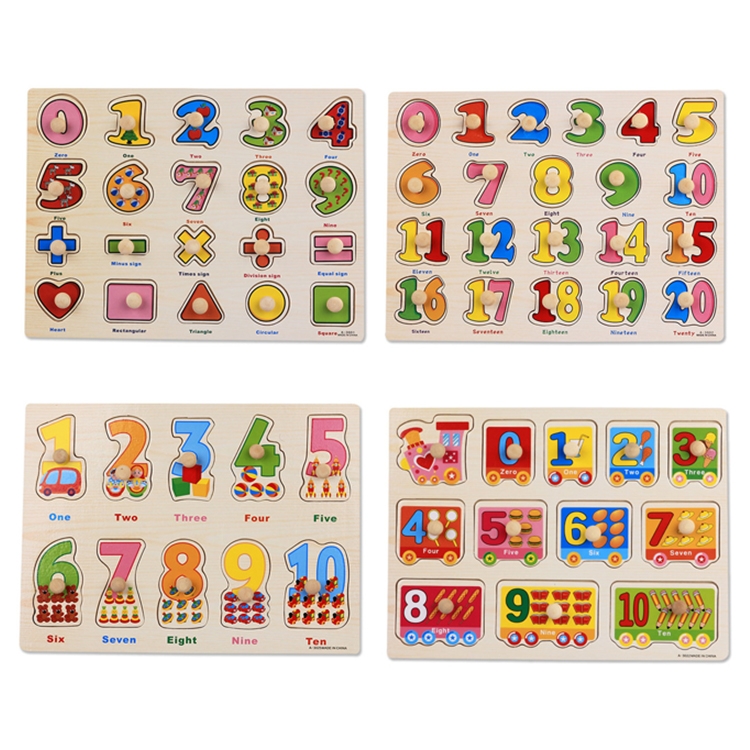 Wooden Puzzle Hand Grab Board Educational Toy Number Transport Pattern ...