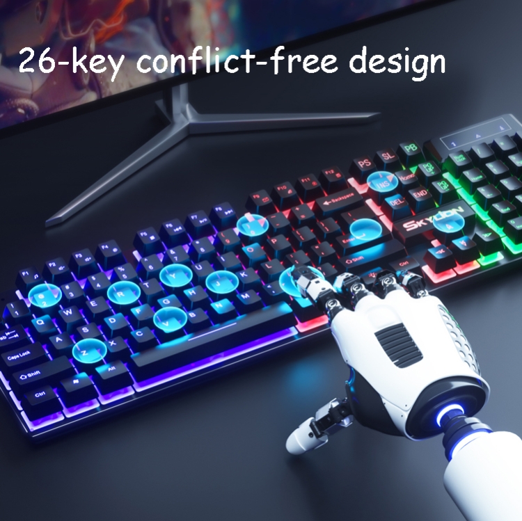 Skylion H600 1600dpi 104-Keys Wired Luminous Keyboard Manipulator ...