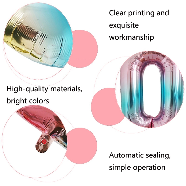 2 เซ็ต T2001 วันเกิดไล่โทนสีดิจิตอลมงกุฎอลูมิเนียมฟิล์มชุดบอลลูน (8)