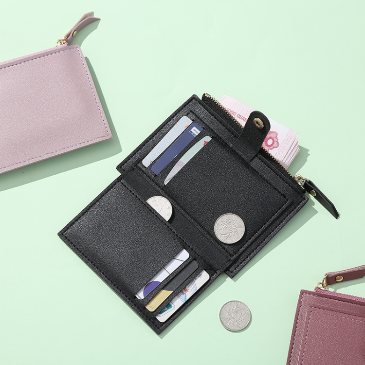 Women Short Type Wallet Thin Cute Simple Student Coin Purse(Pink)