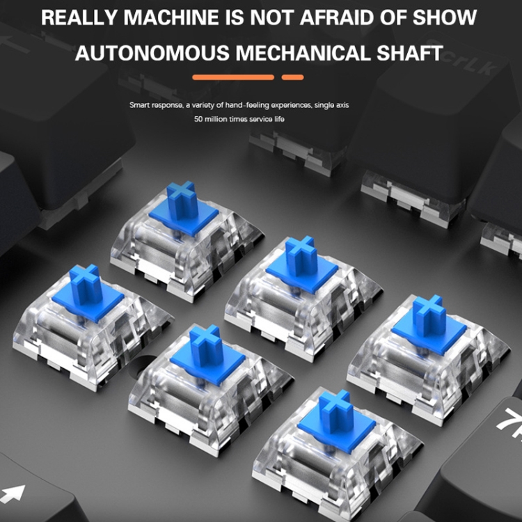 LEAVEN K880 104 Keys Gaming Green Axis Office Computer Wired Mechanical ...