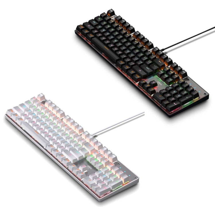 104 Keys Green Shaft RGB Luminous Keyboard Computer Game USB Wired ...