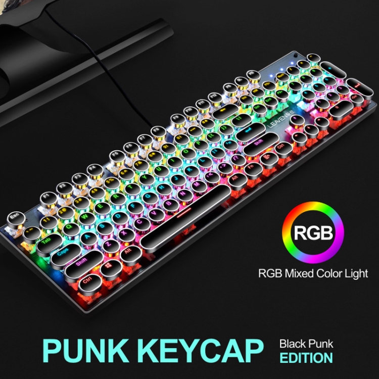104 Keys Green Shaft RGB Luminous Keyboard Computer Game USB Wired ...