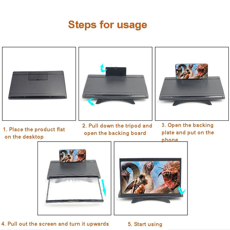 L19 14 inch Curved Screen Pull-Out Mobile Phone Screen Magnifier Blu ...