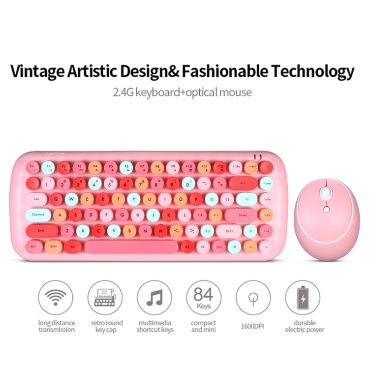 MOFii Candy Punk Keycap Mixed Color Wireless Keyboard and Mouse Set ...