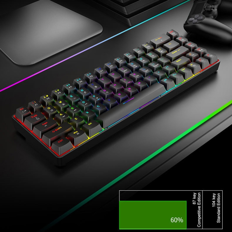 T8 68 Keys Mechanical Gaming Keyboard RGB Backlit Wired Keyboard, Cable ...
