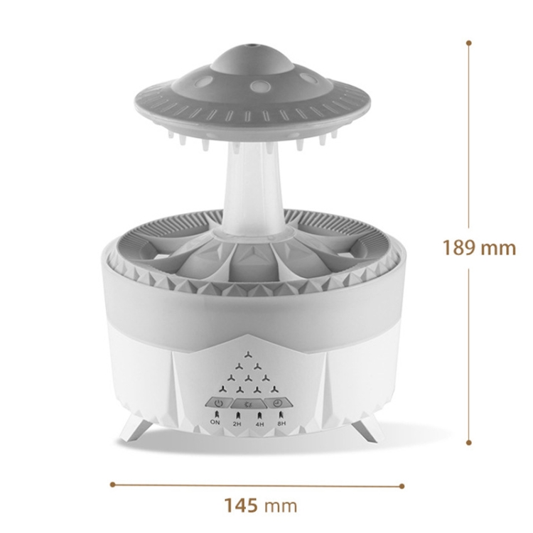 Ufo 워터 드롭 아로마테라피 가습기 홈 데스크탑 무음 원격 제어 디퓨저 크기 Us 플러그흰색